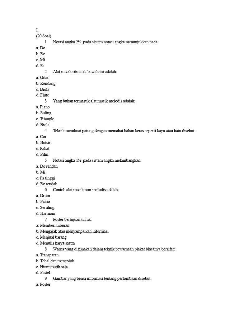 Soal SBDP Nadine | PDF