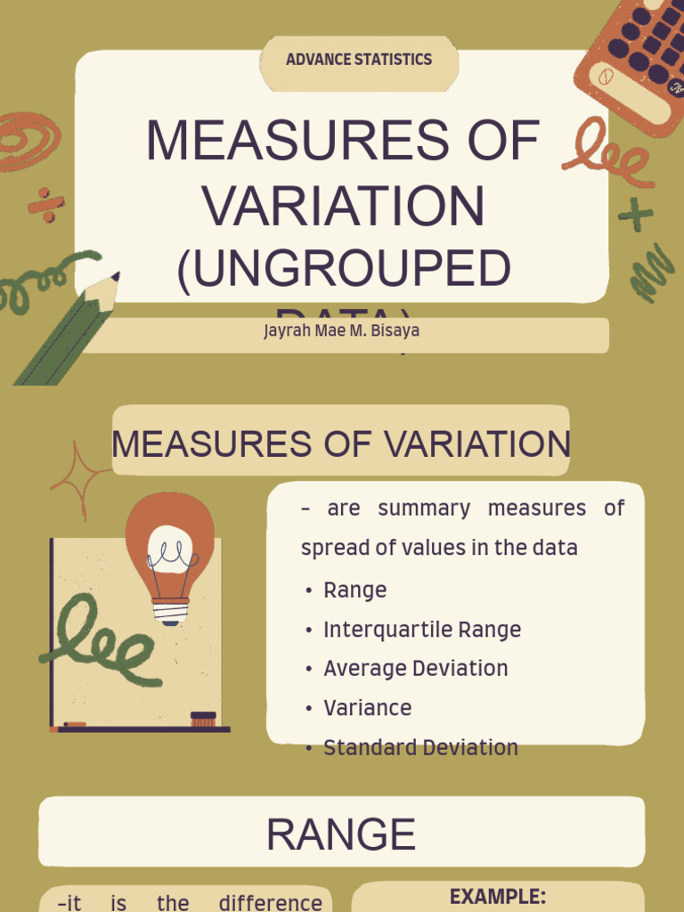 Measures of Variation in Statistics | PDF | Quartile | Sampling ...