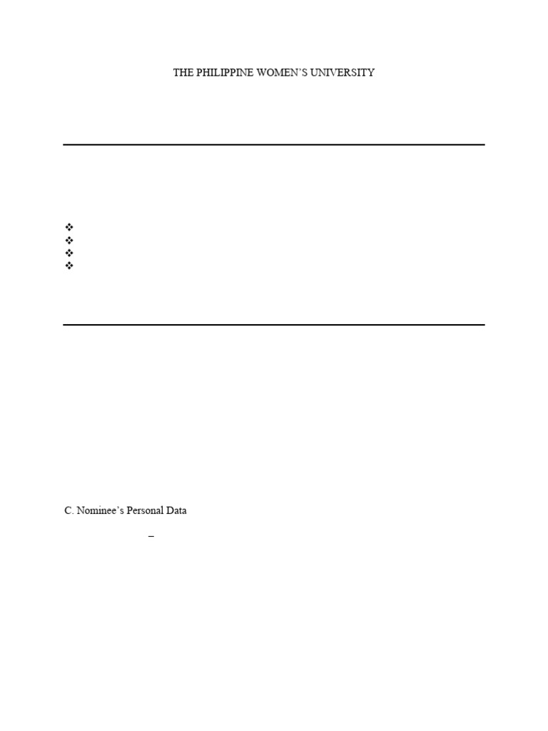 PWU Student Awards Nomination Form | PDF