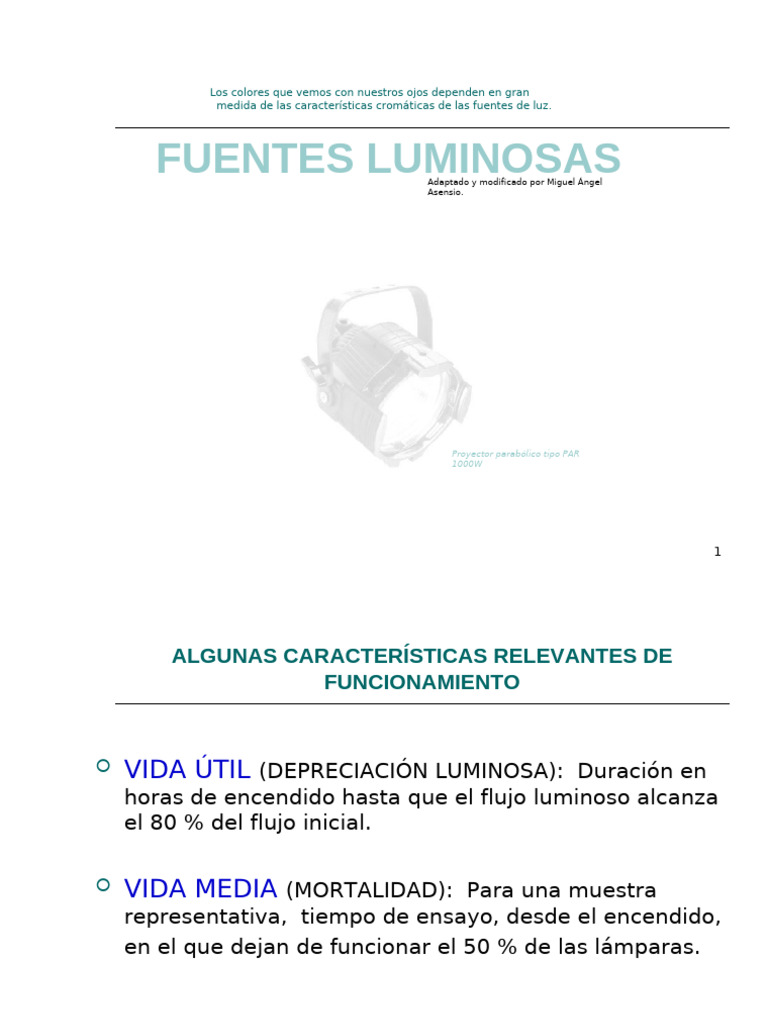 Fuentes Luminosas | PDF | Ligero | Encendiendo