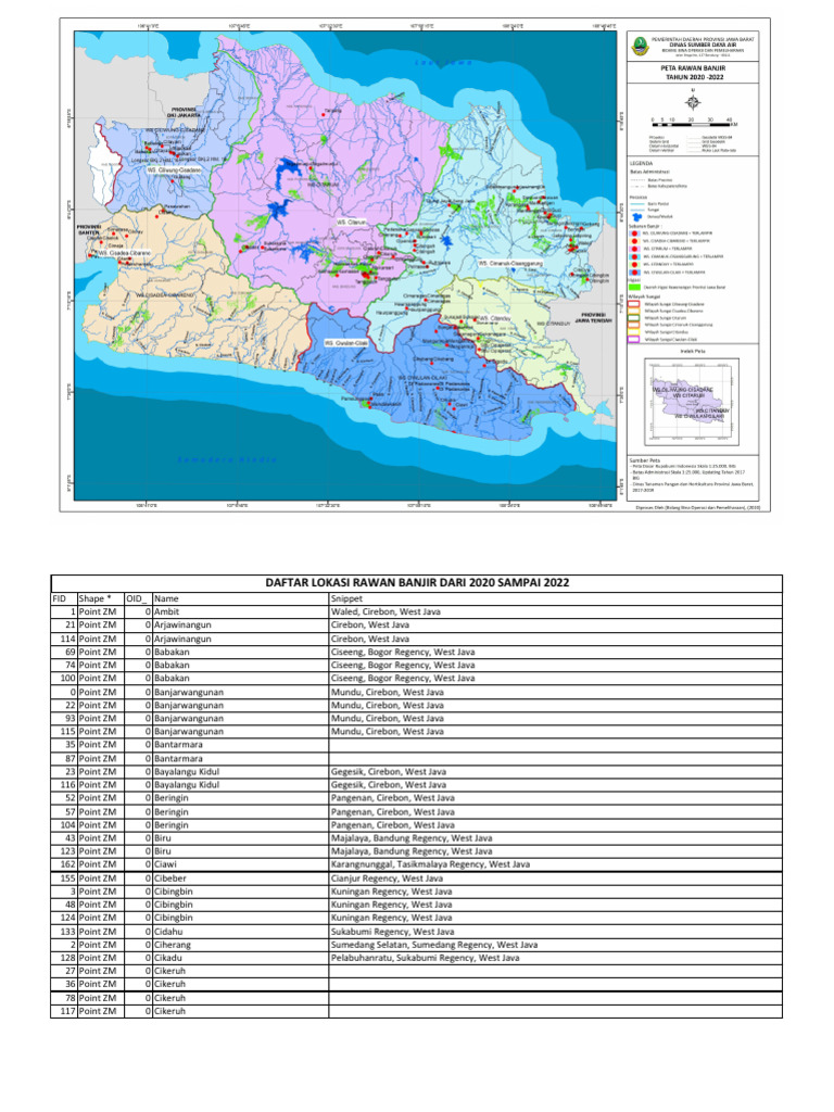 Daftar Daerah Rawan Banjir 2020-2022 | PDF | Indonesia