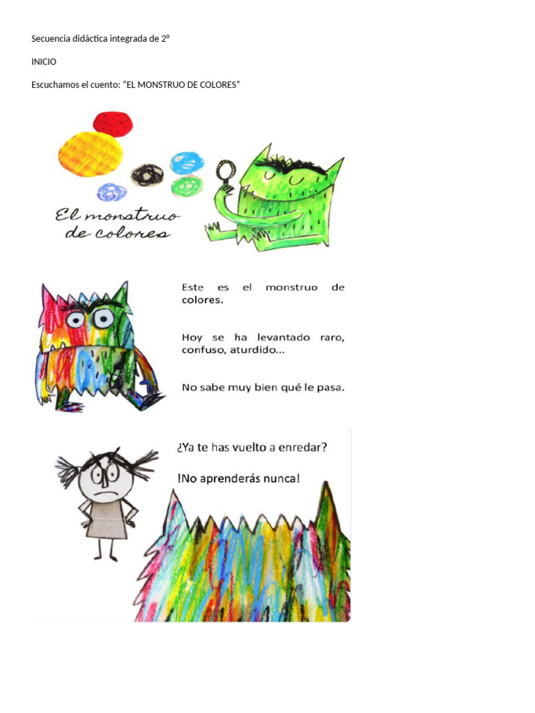 Secuencia Didáctica: El Monstruo de Colores | PDF