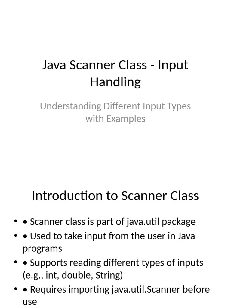 Scanner Class Presentation | PDF