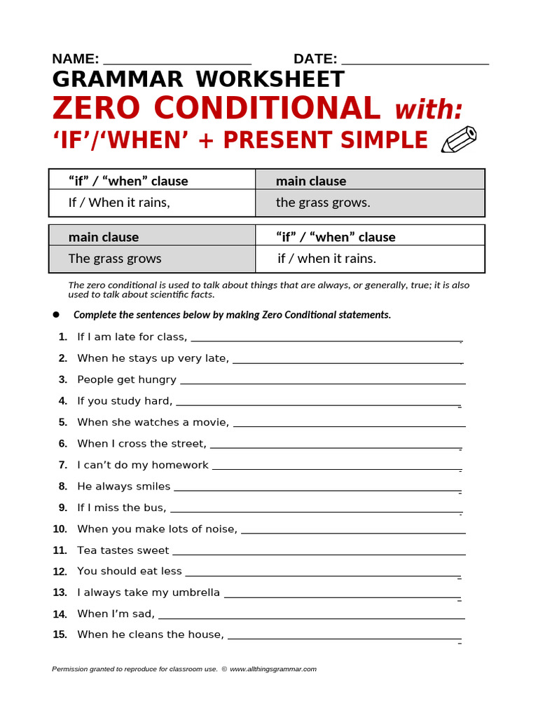 zero_and_first_conditional_practice | PDF | Linguistics | Grammar