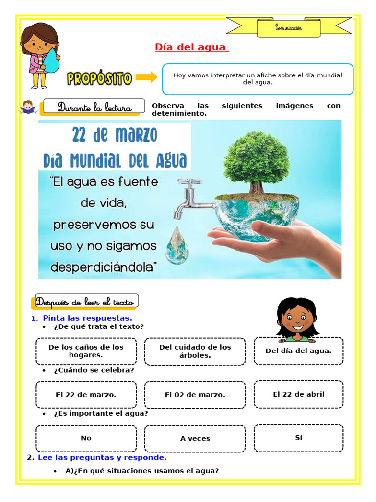 E1 S2 FICHA D3 COM DÍA DEL AGUA | PDF