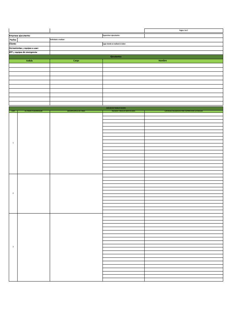 SST Fo 059 Analisis de Trabajo Seguro | PDF