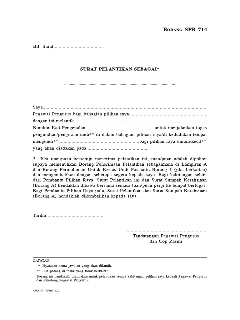 Borang SPR 714 | PDF