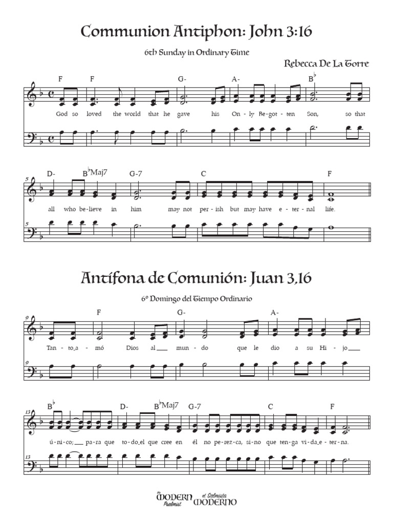 Communion Antiphon 2 John 316 6th OT W Verses | PDF