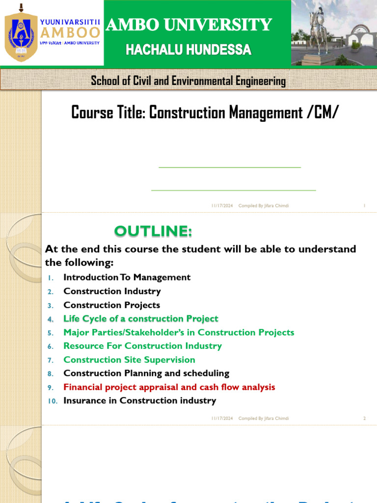 Part 2. Construction Management Ceng 2024 | PDF | Specification ...