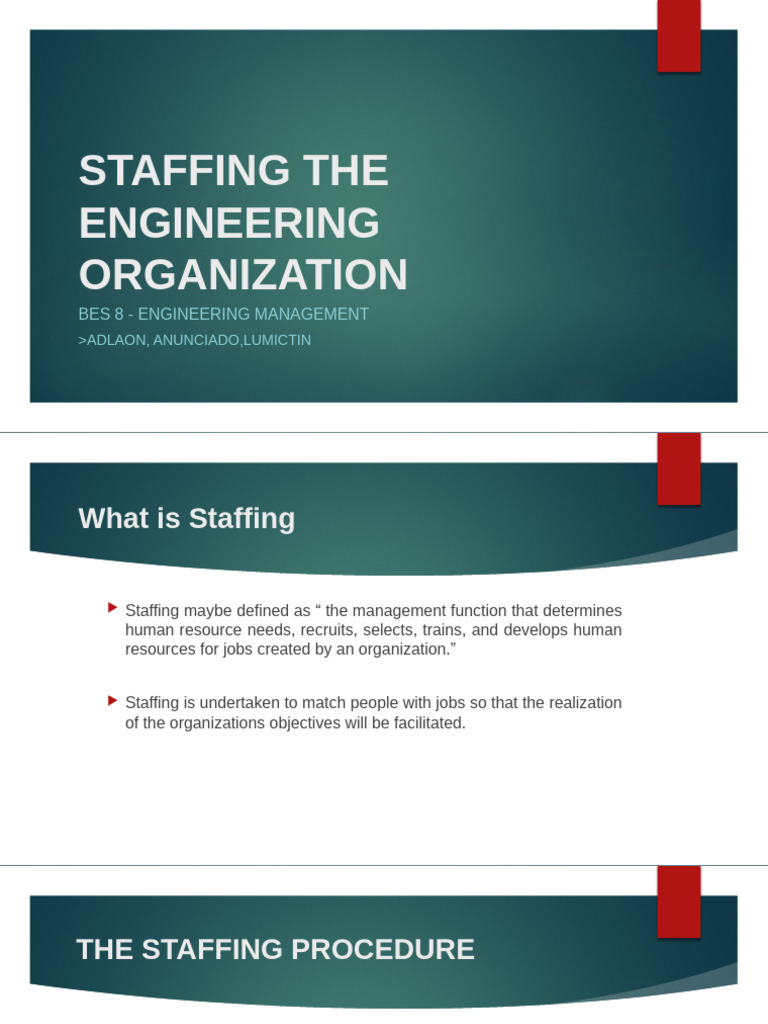 Staffing The Engineering Organization 1 | PDF | Recruitment | Performance Appraisal