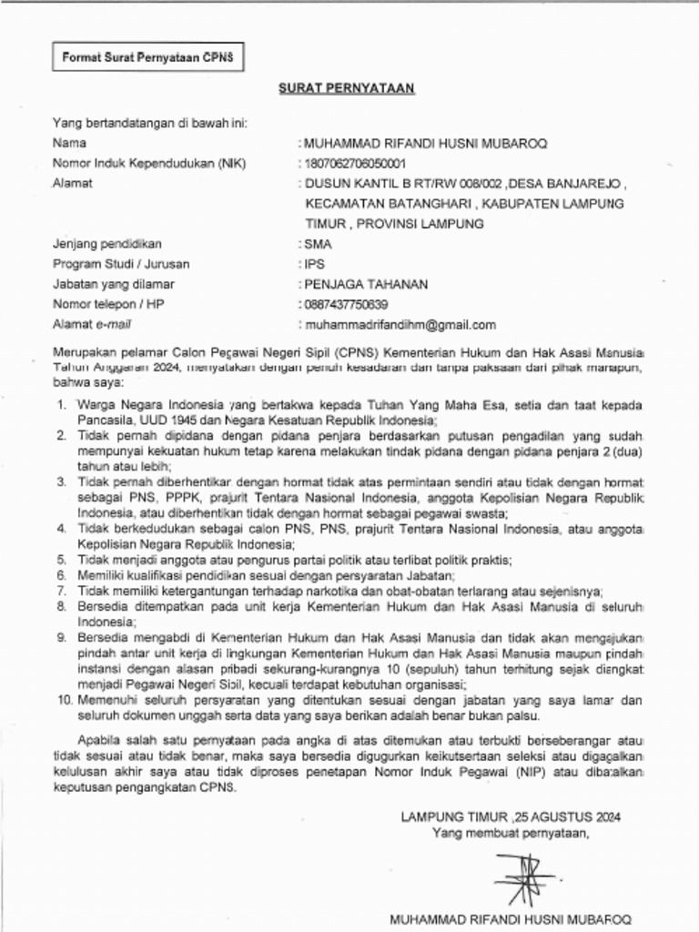 Scan Pernyataan Pandi | PDF