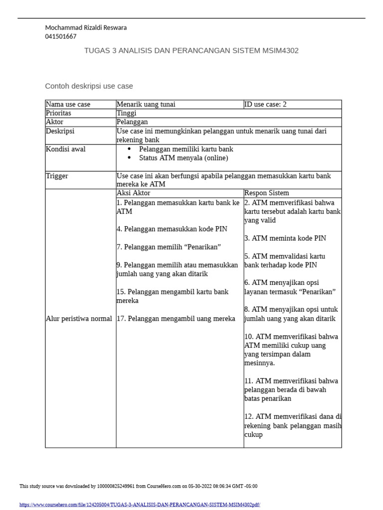 Tugas 3 Analisis Dan Perancangan Sistem Msim4302 PDF | PDF