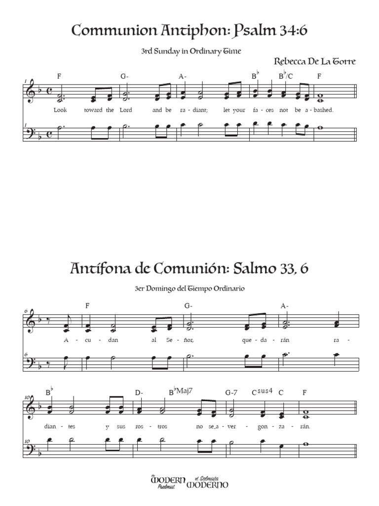 Communion Antiphon Psalm 346 3rd OT W Verses | PDF | Adoración ...