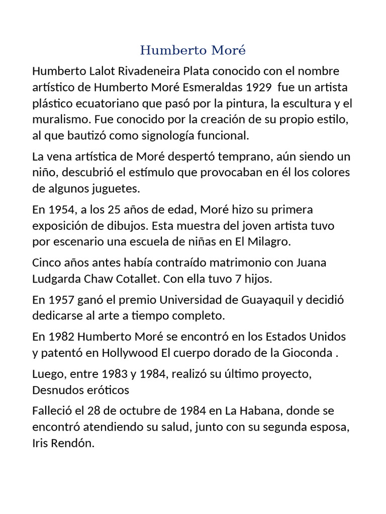 Humberto Moré | PDF