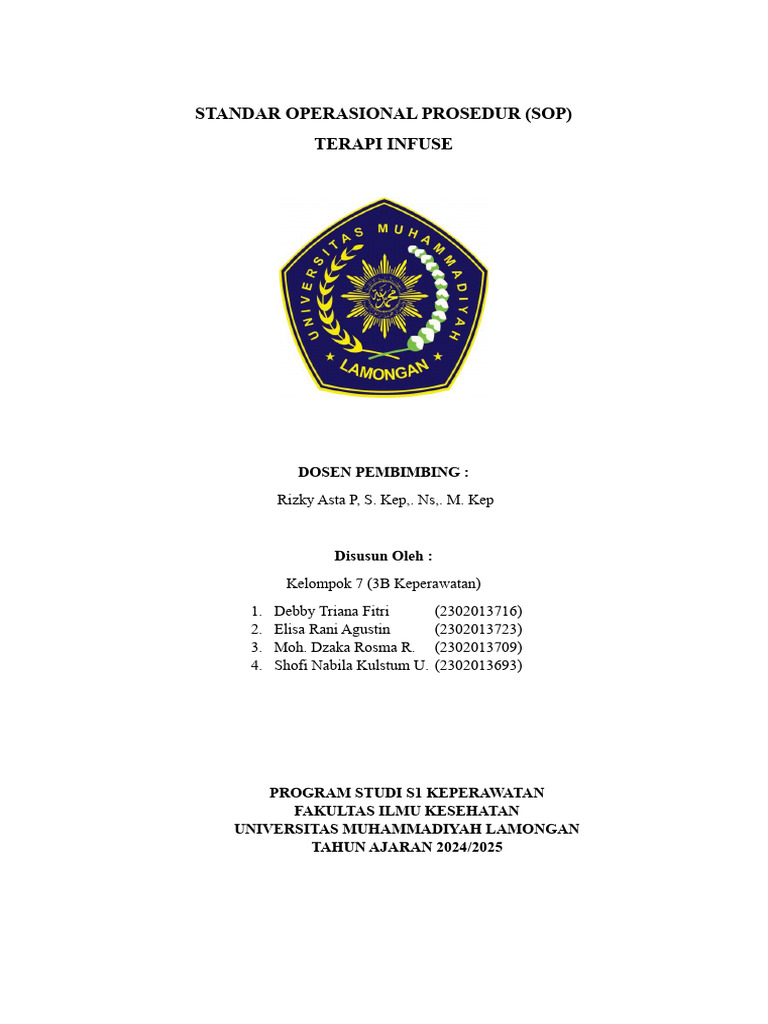 STANDAR_OPERASIONAL_PROSEDUR_terapi_infus_(kel7)[1] | PDF