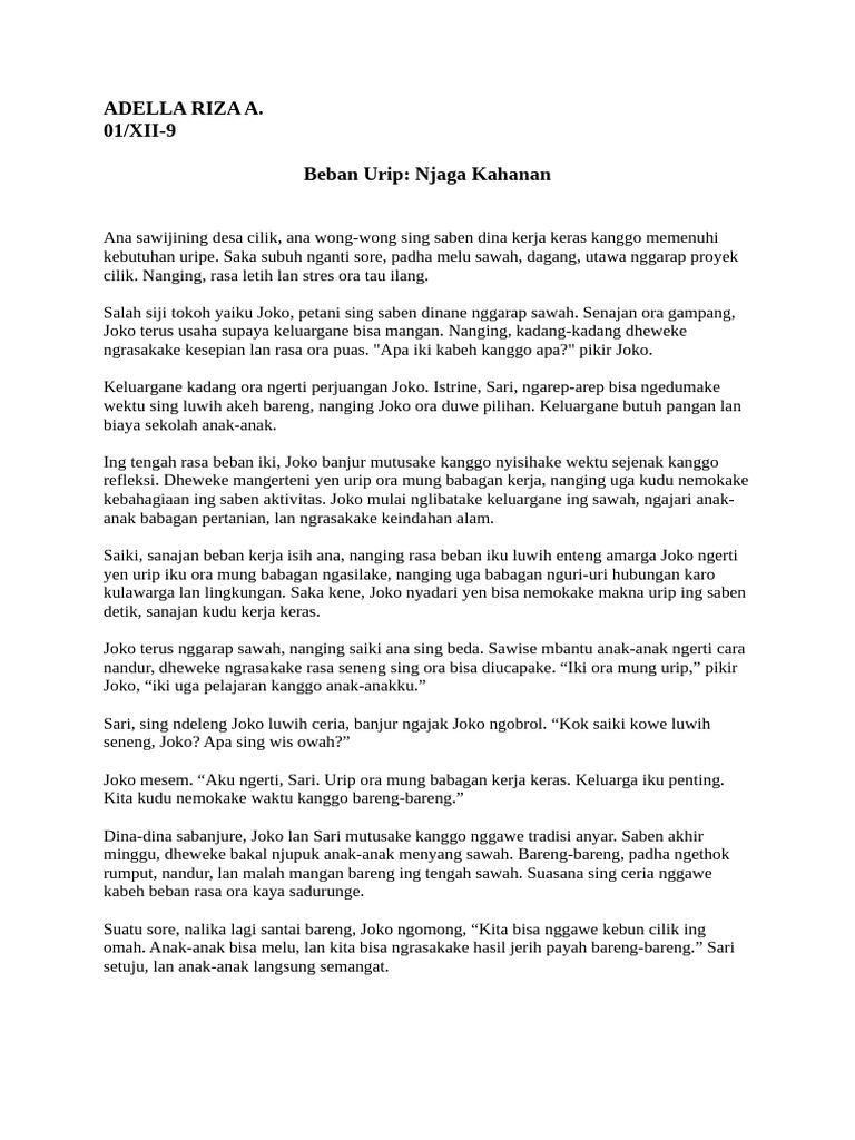 Cerpen Adella Riza A. | PDF