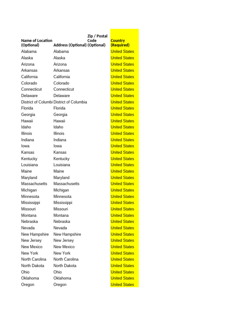 Geolytics Sample Dataset Locations Simple | PDF | U.S. State | Southern ...