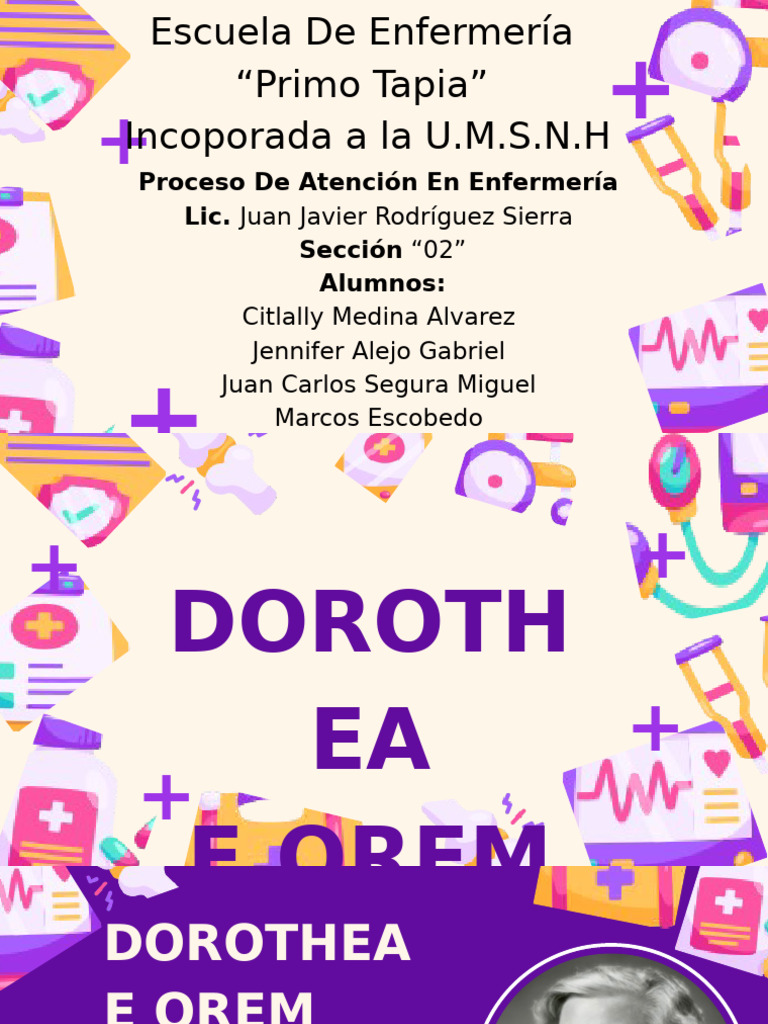 Dorothea E.orem | PDF | Enfermería | Cuidado de la salud