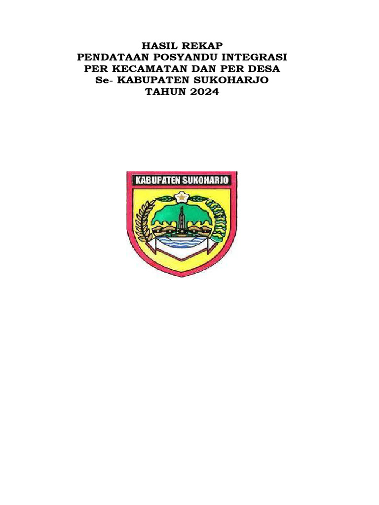 Data Posyandu kabupaten sukoharjo 2024 | PDF