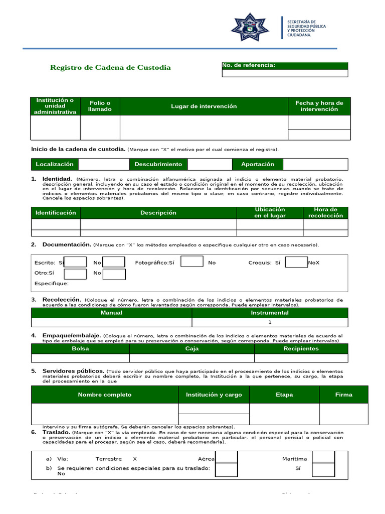 CADENA CUSTODIA Ejemplos | PDF