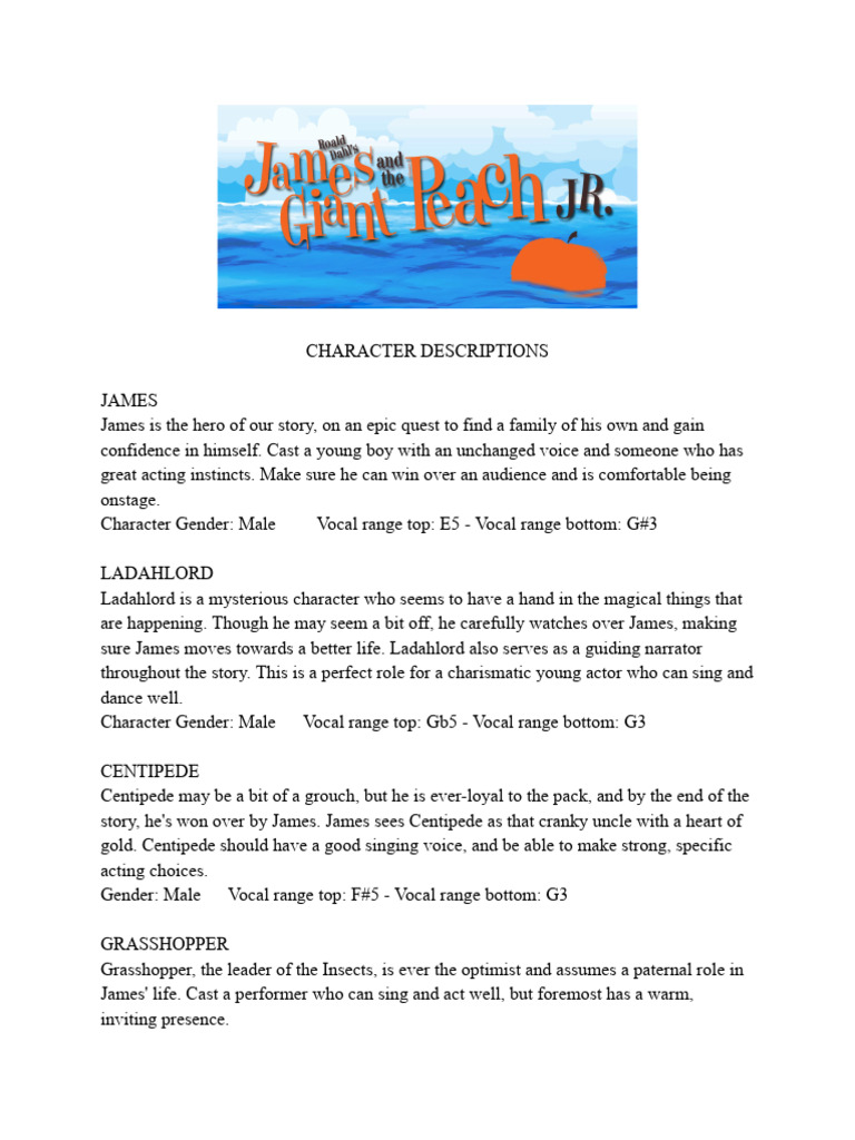 JATGP Characters Descriptions | PDF | Performing Arts