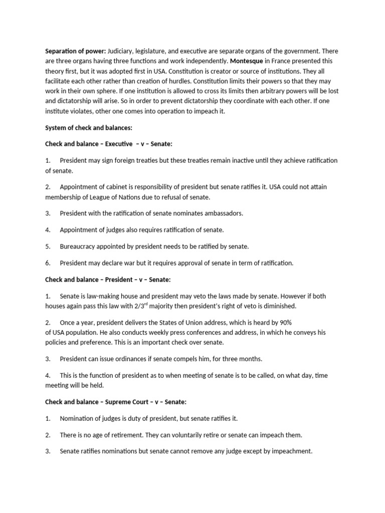 Separation of Power 2222 | PDF | Ratification | Separation Of Powers