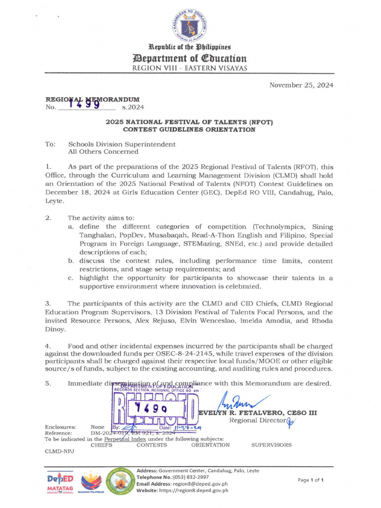 RM No. 1499 S. 2024 CLMD 11252024 NPJ | PDF