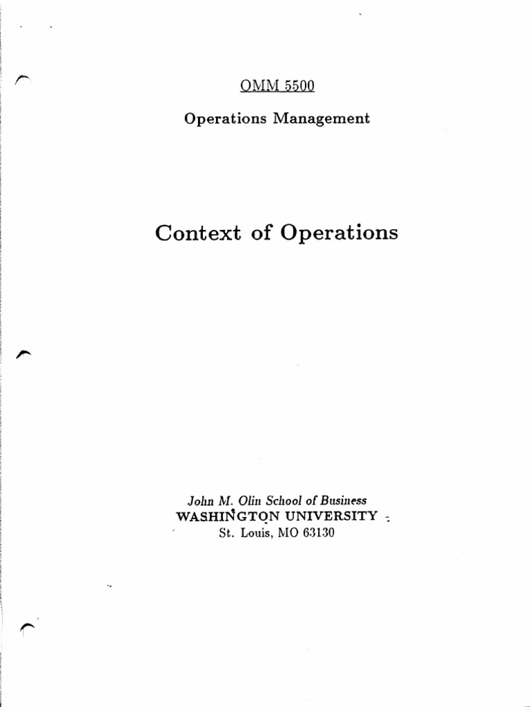 U of Washington OM Module 3 | PDF