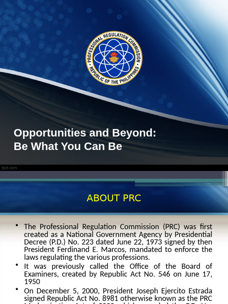 PRC Presentation | PDF | Bachelor's Degree | Bachelor Of Science