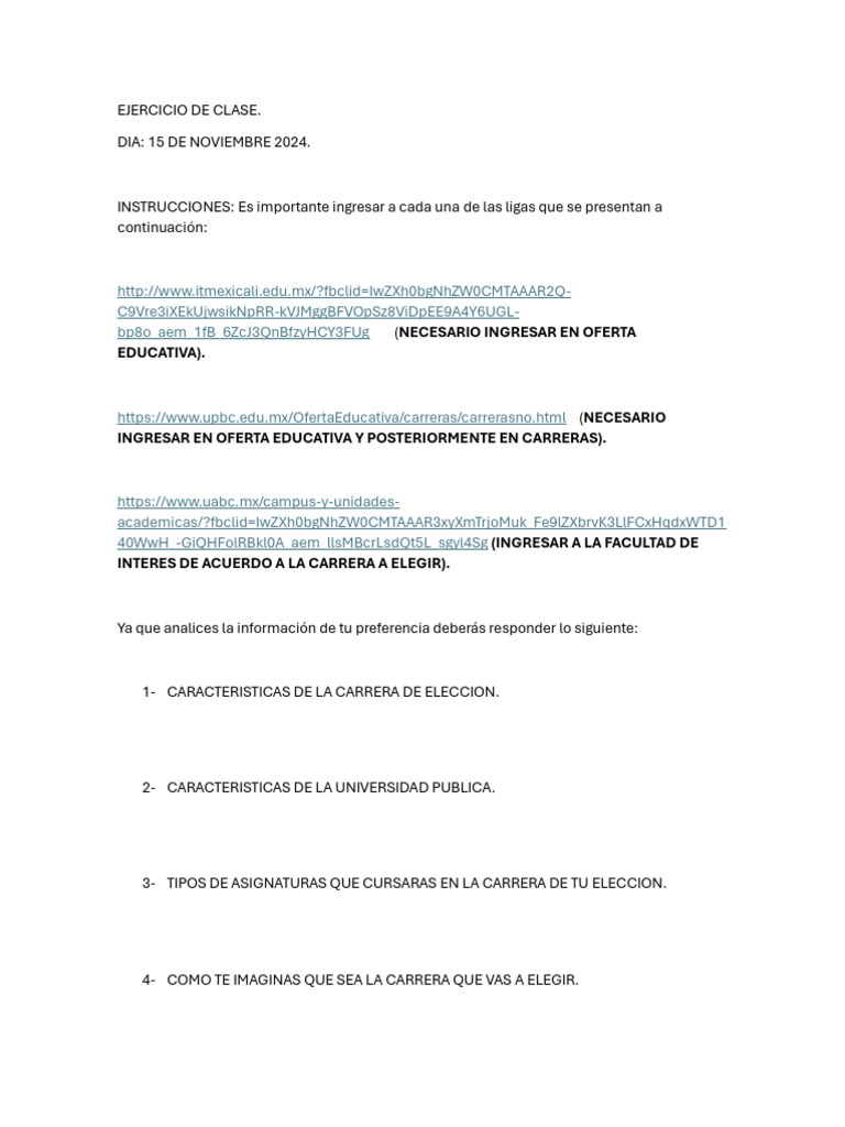 EJERCICIO DE CLASE 15 DE NOVIEMBRE | PDF