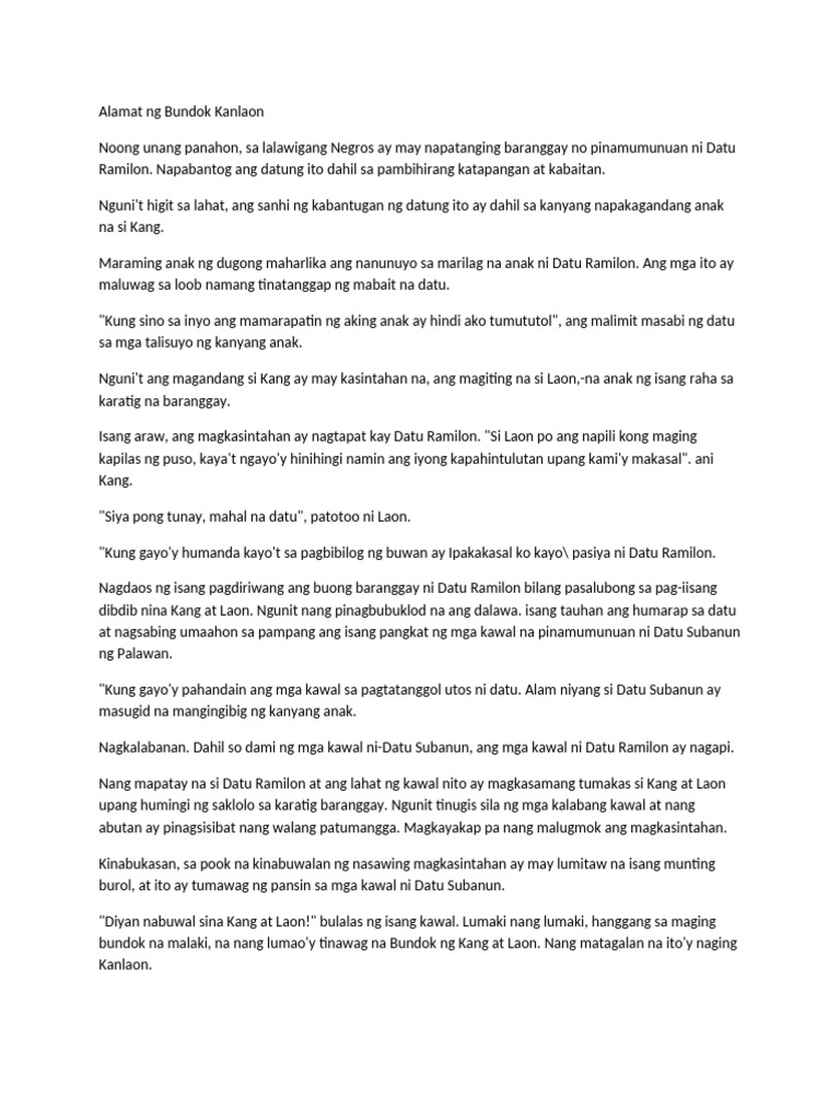 Alamat NG Bundok | PDF