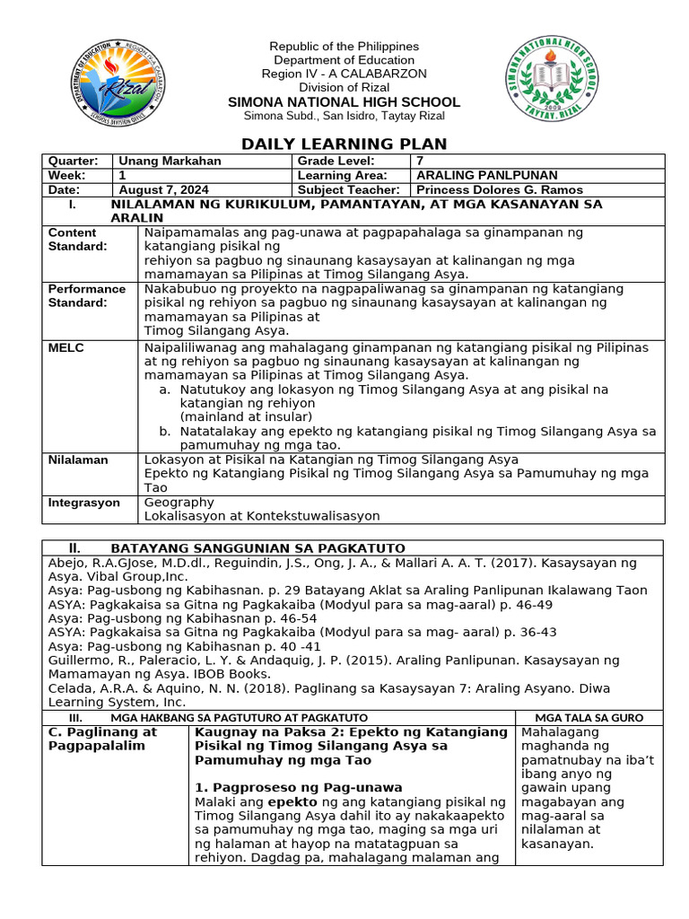 DLP Q1 AP7 WEEK1 Day3 | PDF