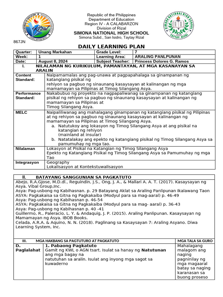 DLP Q1 AP7 WEEK1 Day4 | PDF