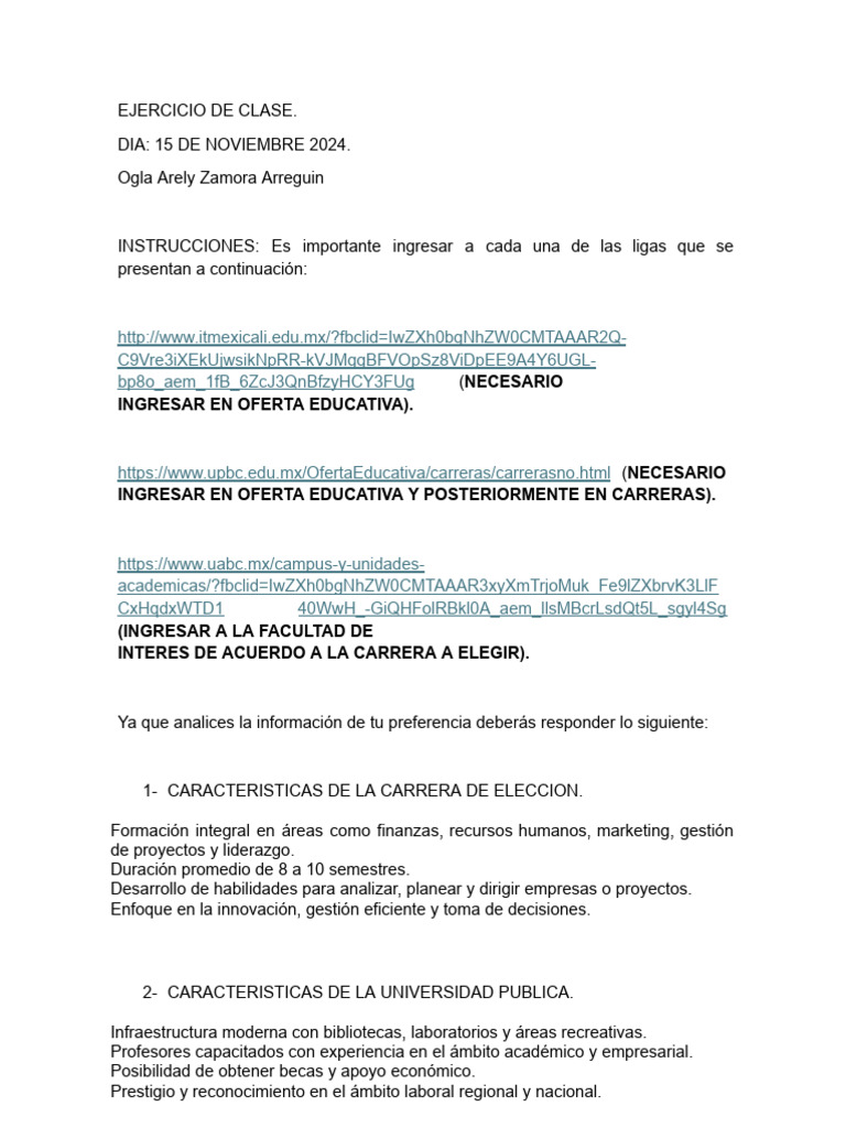 EJERCICIO DE CLASE 15 DE NOVIEMBRE (1).docx | PDF | Enseñando | Iniciativa empresarial