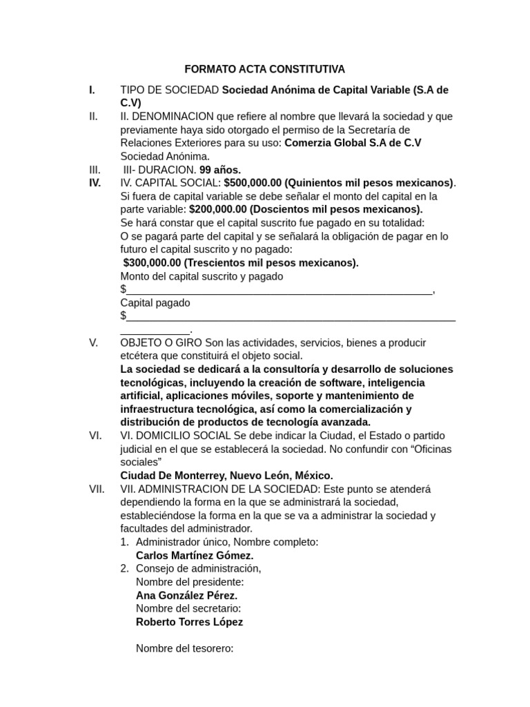 Acta Constitutiva y Logo | PDF | Software de la aplicacion ...