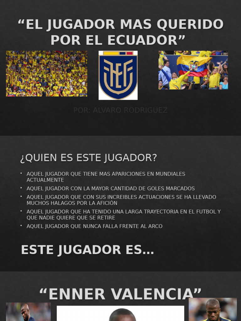 El Jugador Mas Querido Por El Ecuador Alvaro | PDF