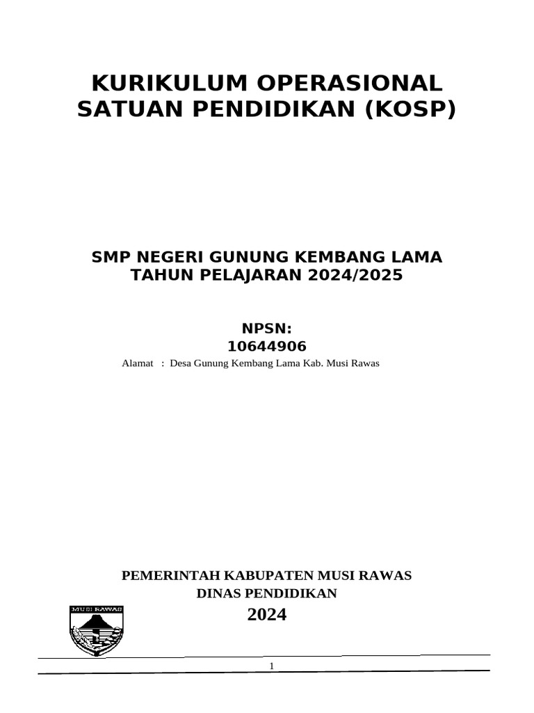 KOSP 2024 SMPN GK Lama A | PDF
