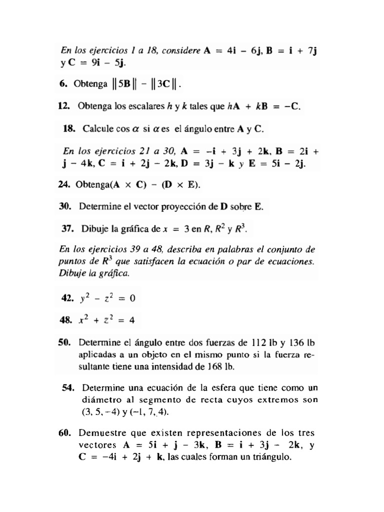 Problemas Primer Deber I Parcial Calc Vect | PDF