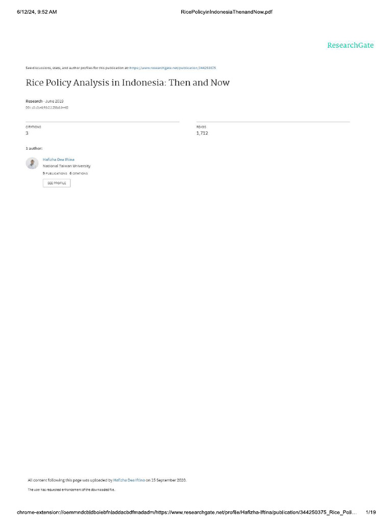 Rice Policy | PDF