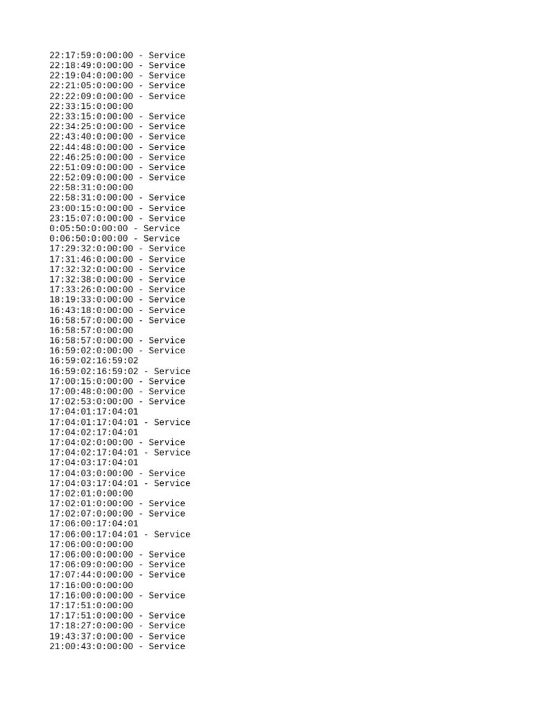 Service Log and Time Stamps | PDF