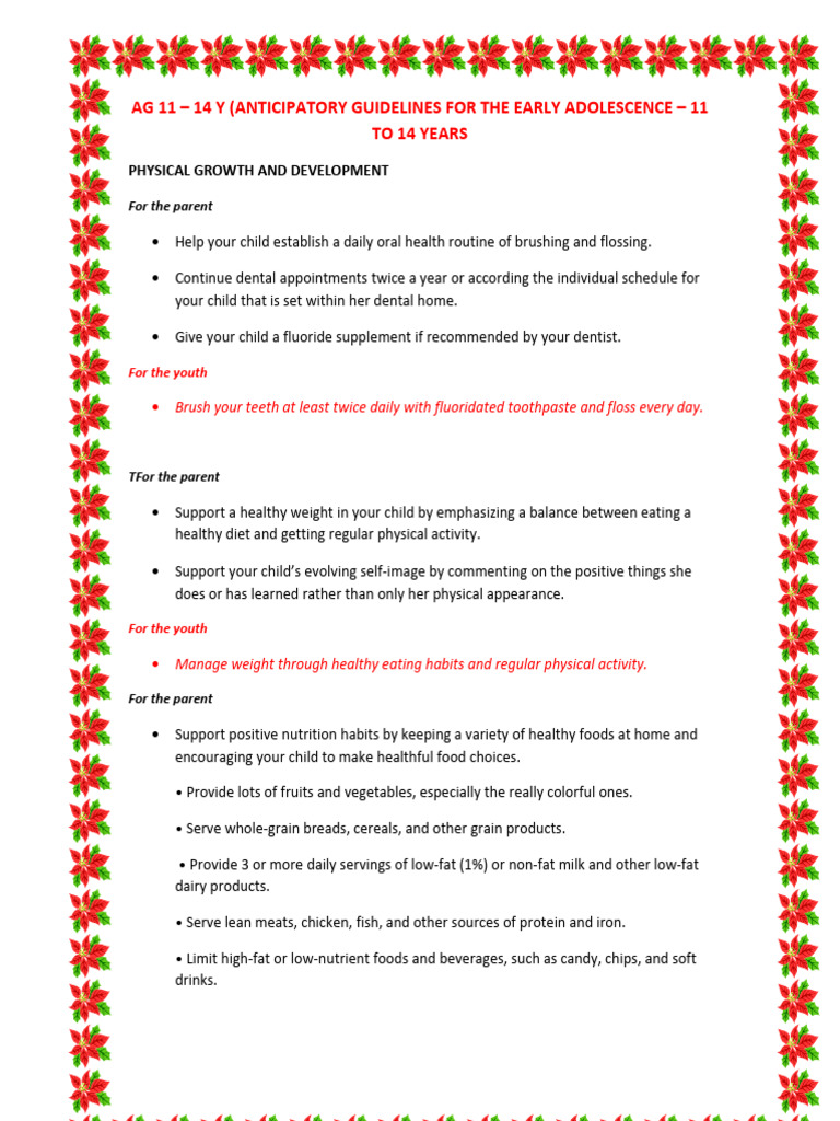 AG 11 - 14 Y | PDF | Healthy Diet | Meal