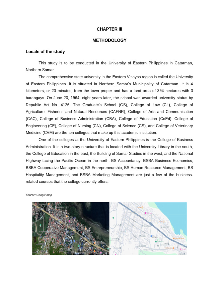 Locale of Study: University of Eastern Philippines | PDF