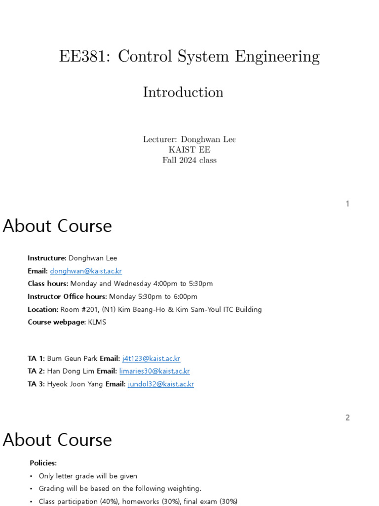 lec1 | PDF | Control Theory | Mechanics