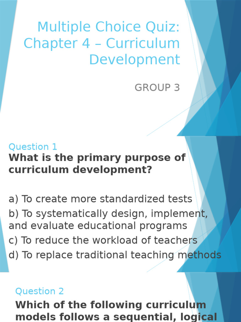 Curriculum Development Quiz | PDF | Curriculum | Cognitive Science