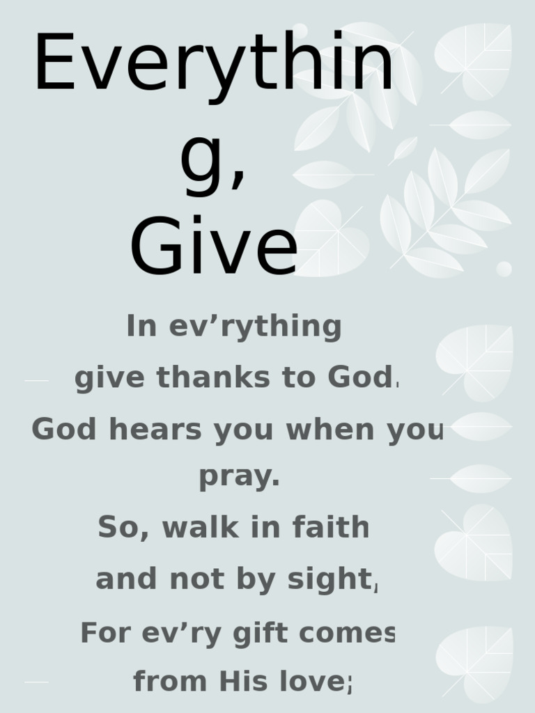 In Everything Give Thanks | PDF
