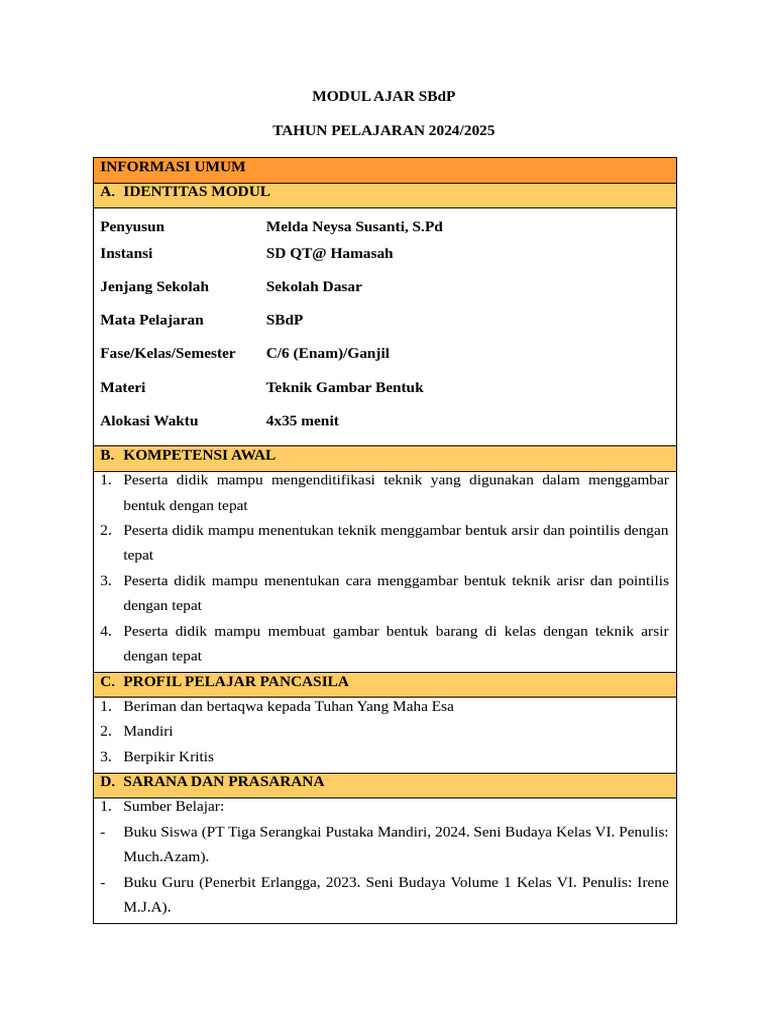 Modul Ajar Sbdp | PDF
