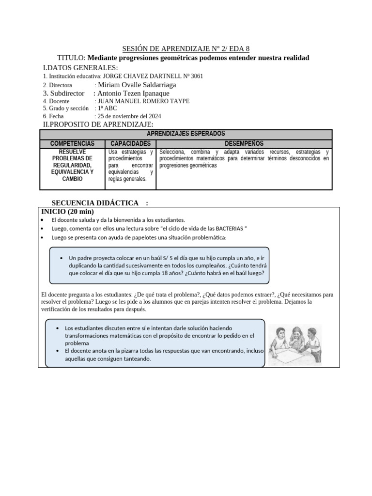 Sesion 2-1º-Eda 8 | PDF | Matemáticas