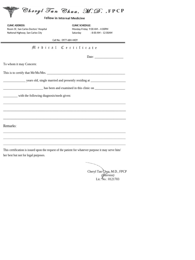 Med Cert | PDF