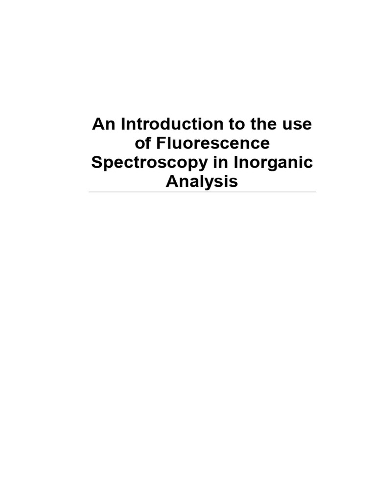 Perkin Elmer - An Introduction To The Use of Fluorescence Spectroscopy in Inorganic Analysis ...
