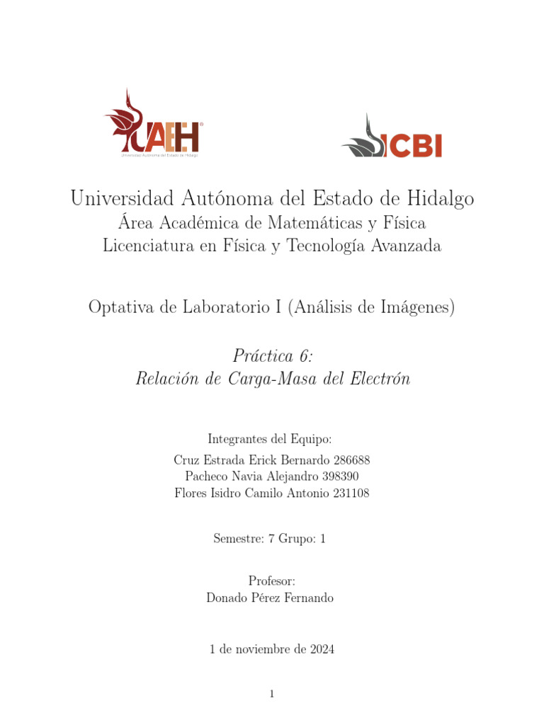 Relación Carga-Masa Del Electrón | PDF | Electrón | Fuerza